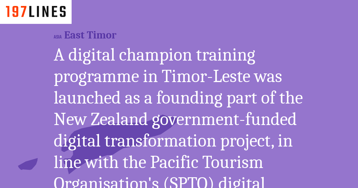In line with the Pacific Tourism Organisation's (SPTO) digital strategy, a digital champion ...