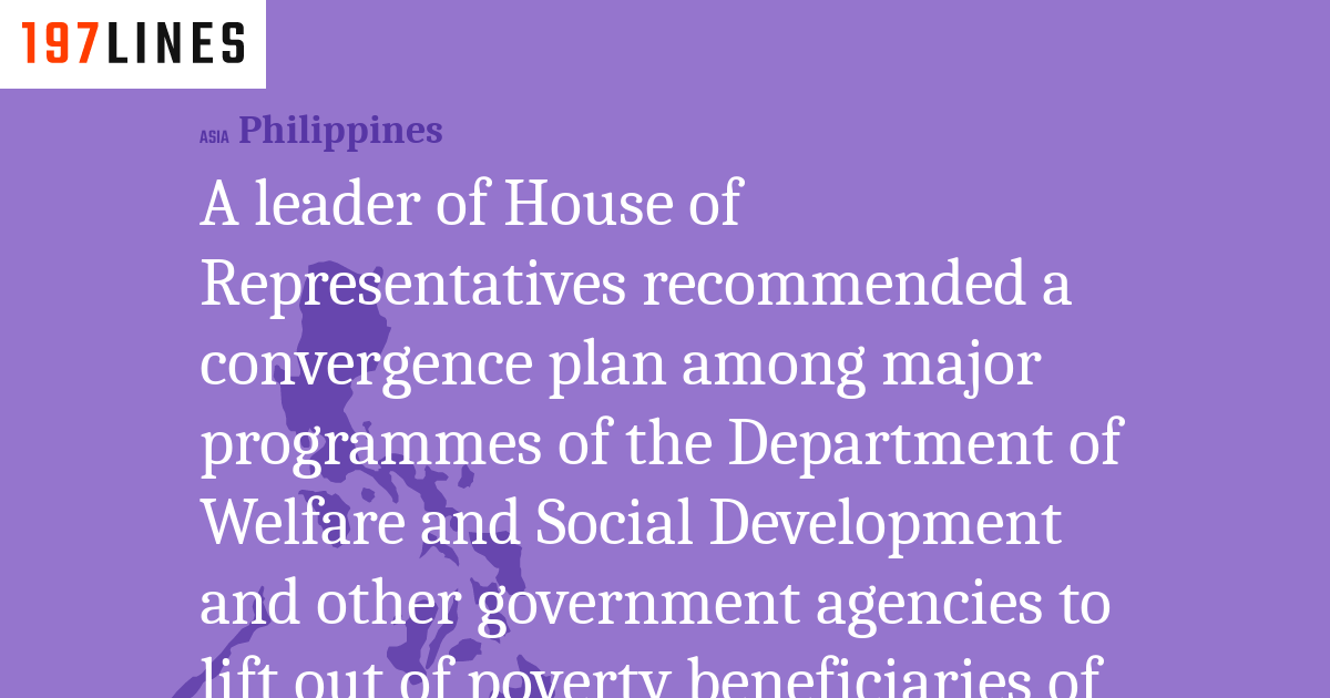 A leader of House of Representatives recommended a convergence plan ...