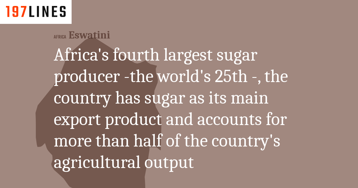 Africa's fourth largest sugar producer -the world's 25th -, the country ...
