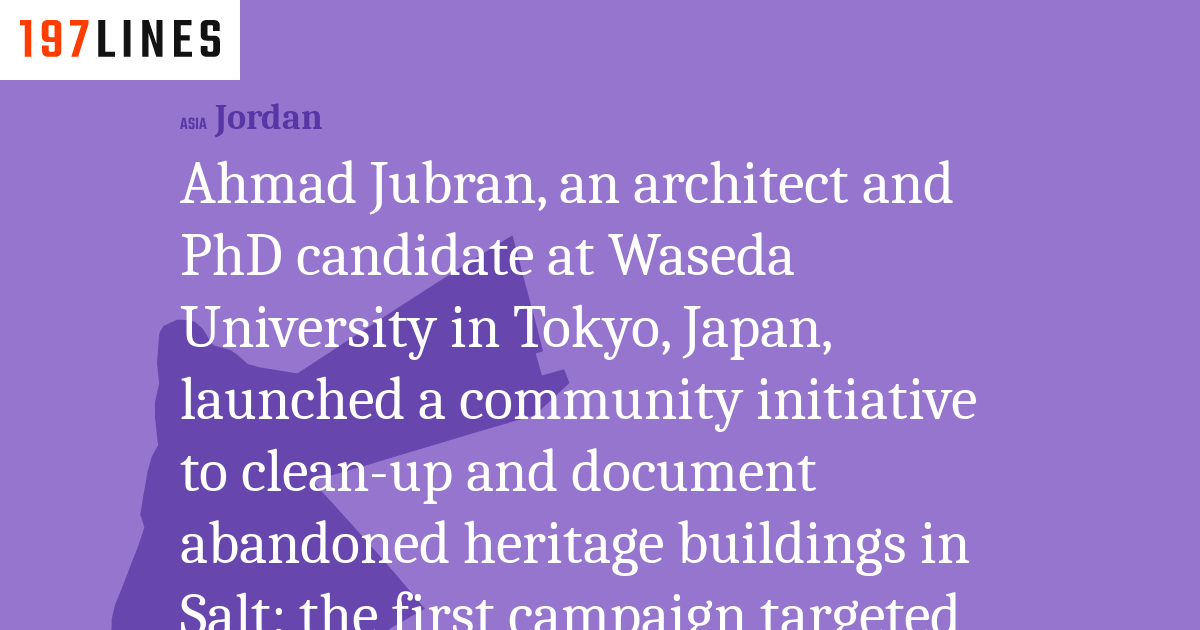 Ahmad Jubran, an architect and PhD candidate at Waseda University in ...