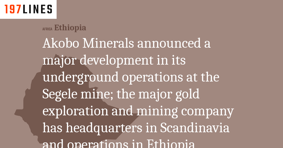 Akobo Minerals, a major gold exploration and mining company with ...