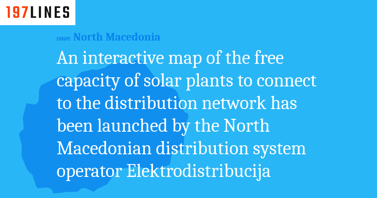 The North Macedonian distribution system operator, Elektrodistribucija ...