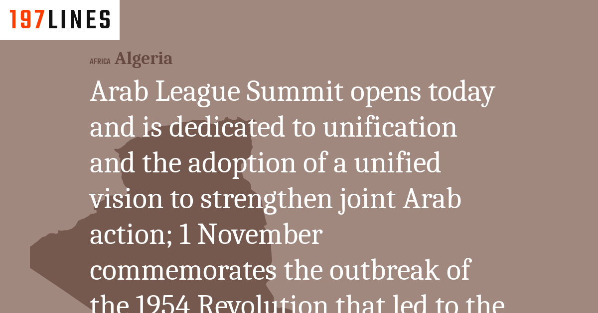 Arab League Summit opens today and is dedicated to unification and the ...
