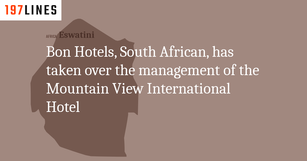 Bon Hotels, South African, has taken over the management of the ...