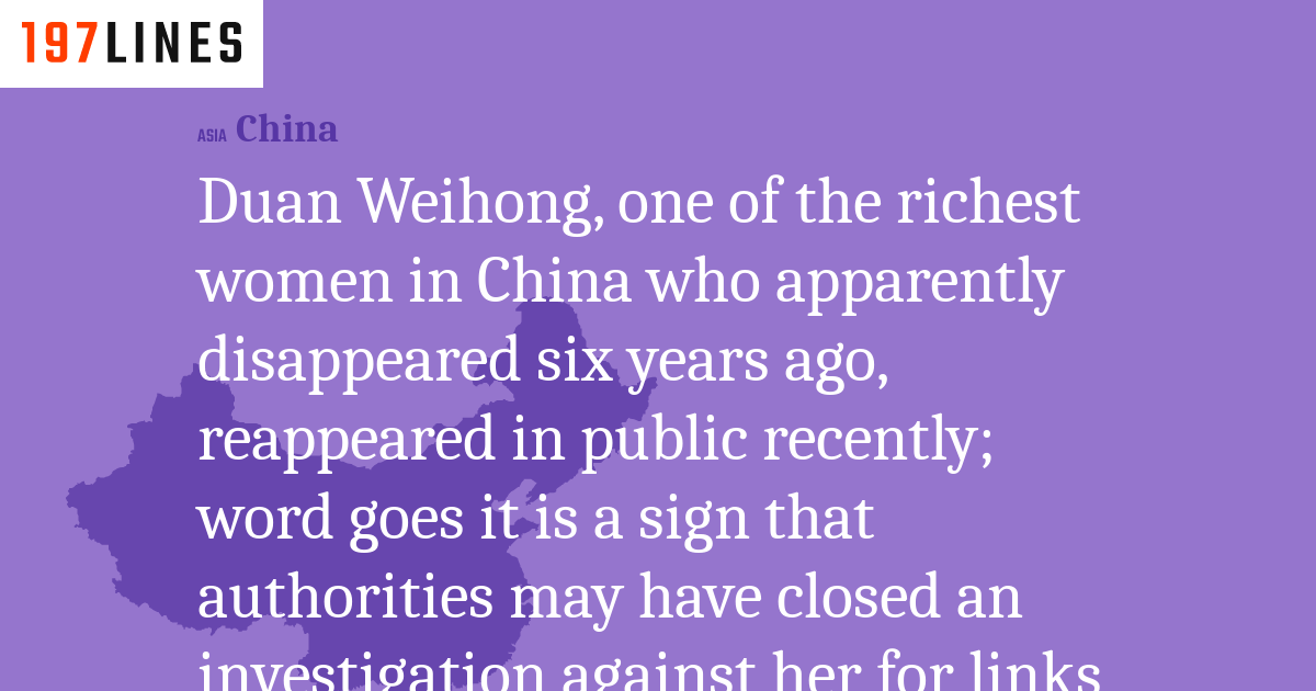 Duan Weihong, who was one of the richest women in all of China and who ...
