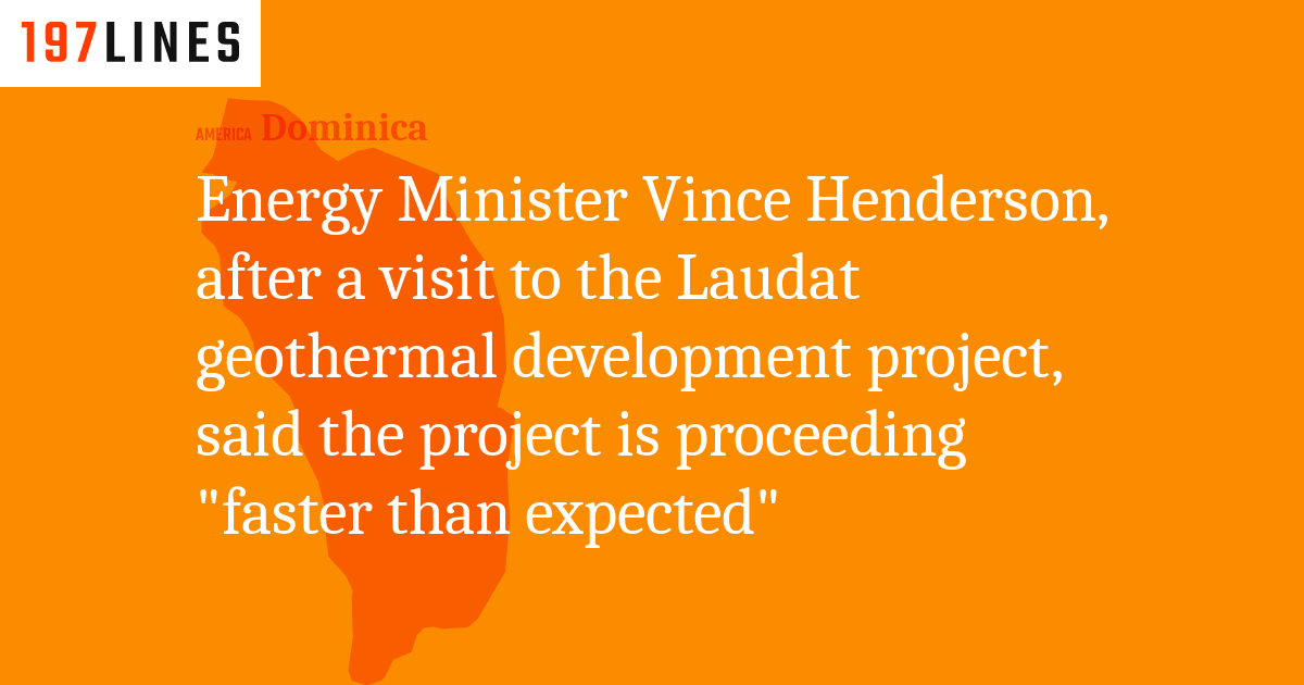 Energy Minister Vince Henderson, after a visit to the Laudat geothermal ...