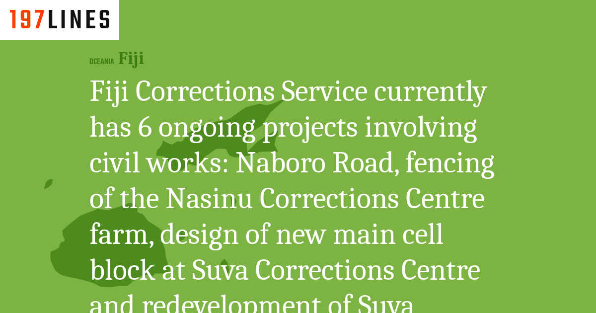 Fiji Corrections Service currently has 6 ongoing projects involving ...