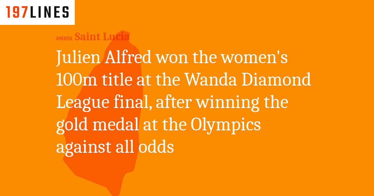Julien Alfred won the women's 100m title at the Wanda Diamond League ...