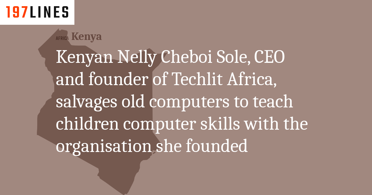 Kenyan woman Nelly Cheboi Sole, CEO and founder of Techlit Africa ...