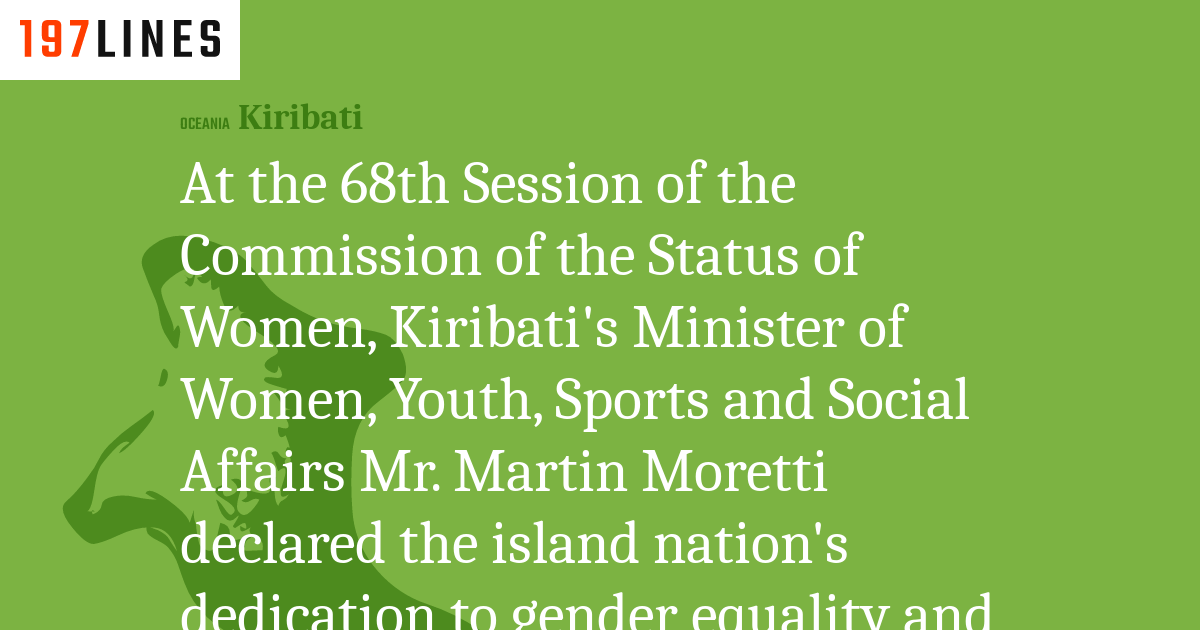 Kiribati's Minister of Women, Youth, Sports and Social Affairs Martin ...