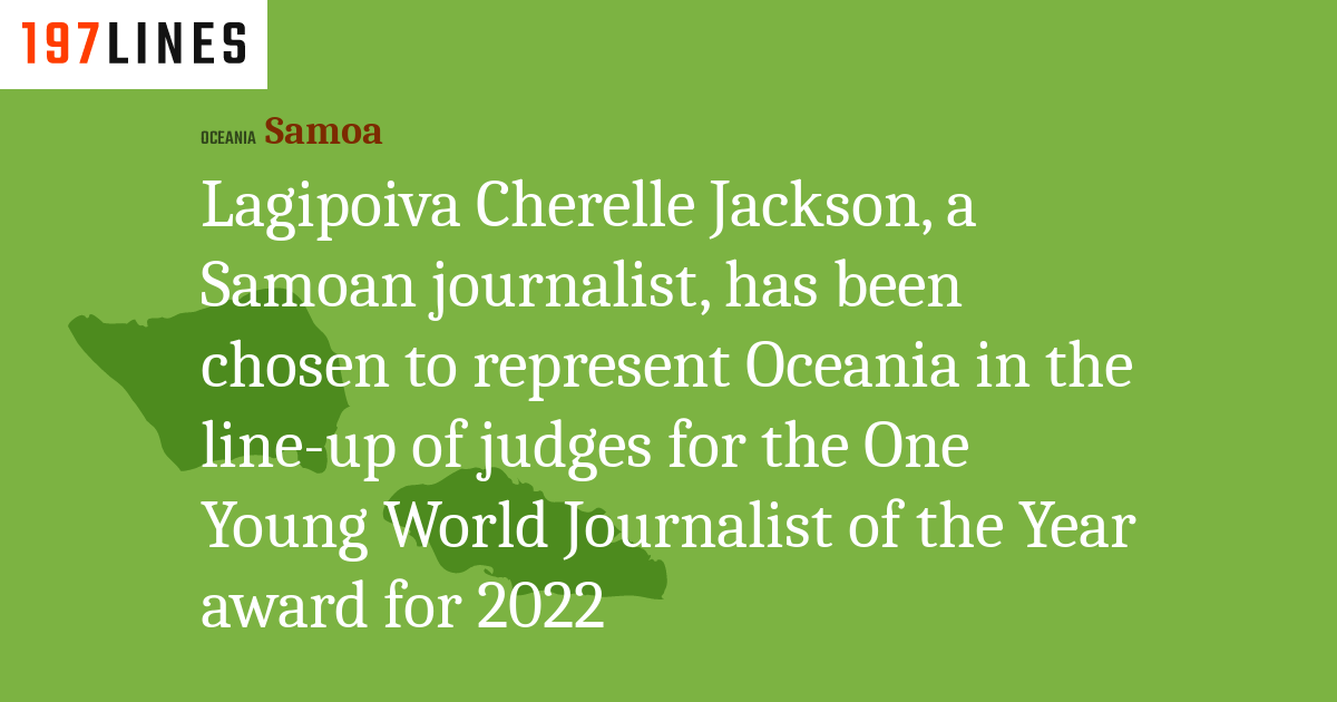 Lagipoiva Cherelle Jackson, a Samoan journalist, has been chosen to ...