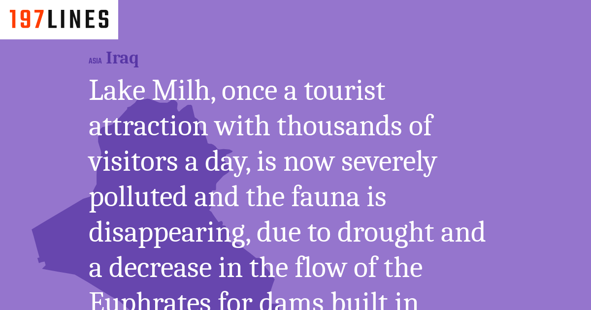 Lake Milh, once a tourist attraction with thousands of visitors a day ...