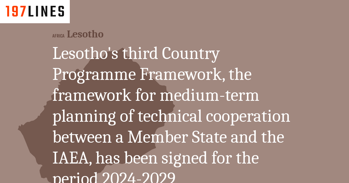 Lesotho's third Country Programme Framework, the framework for medium ...