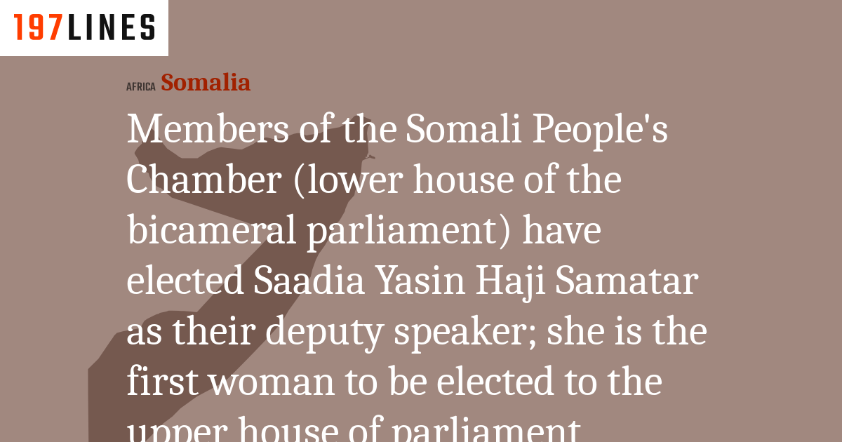Members of the Somali People's Chamber (lower house of the bicameral ...