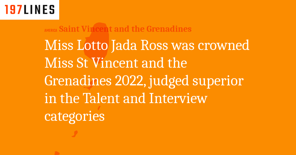 Miss Lotto Jada Ross was crowned Miss St Vincent and the Grenadines ...