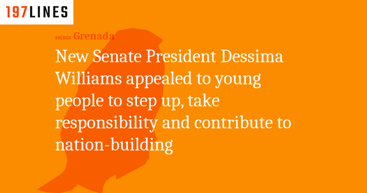 New Senate President Dessima Williams appealed to young people to step ...