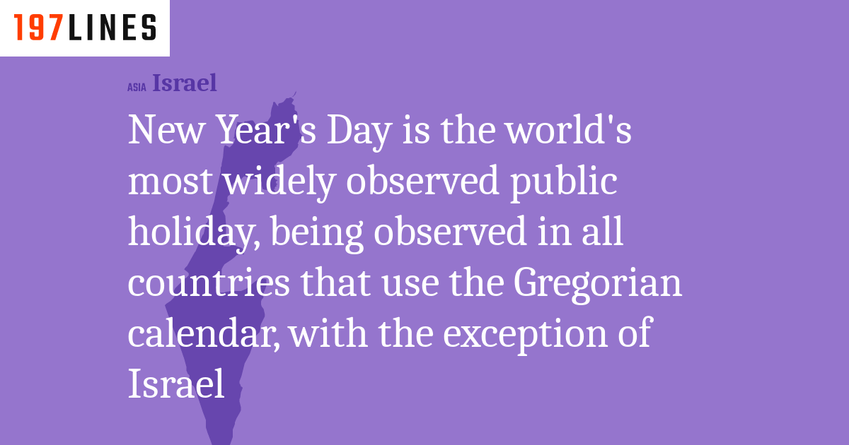 New Year's Day is the world's most widely observed public holiday ...