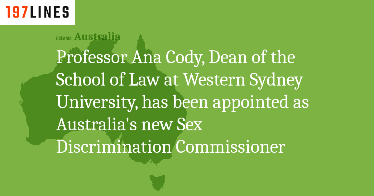 Professor Ana Cody, Dean of the School of Law at Western Sydney ...