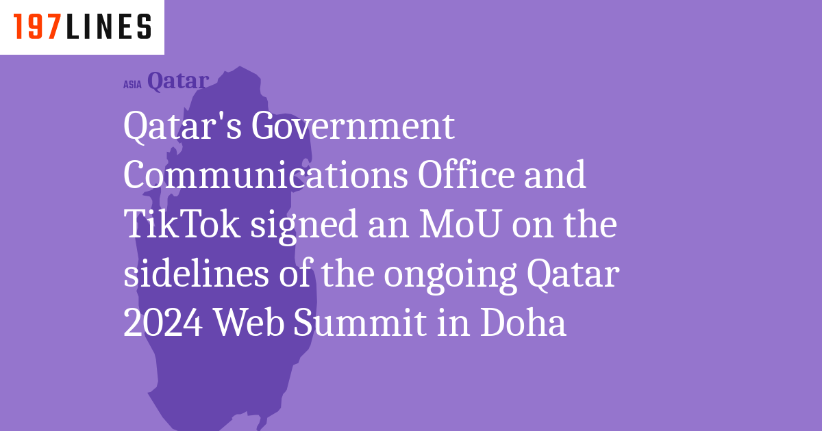 Qatar's Government Communications Office and TikTok signed an MoU on ...