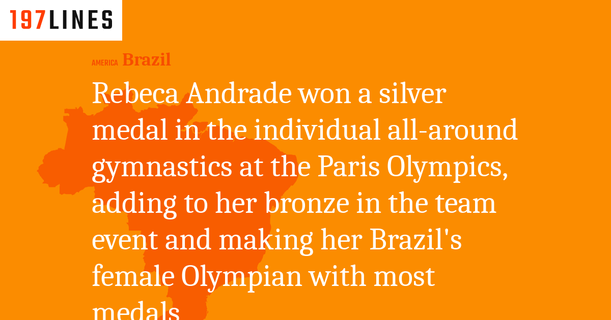 Rebeca Andrade won a silver medal in the individual all-around ...