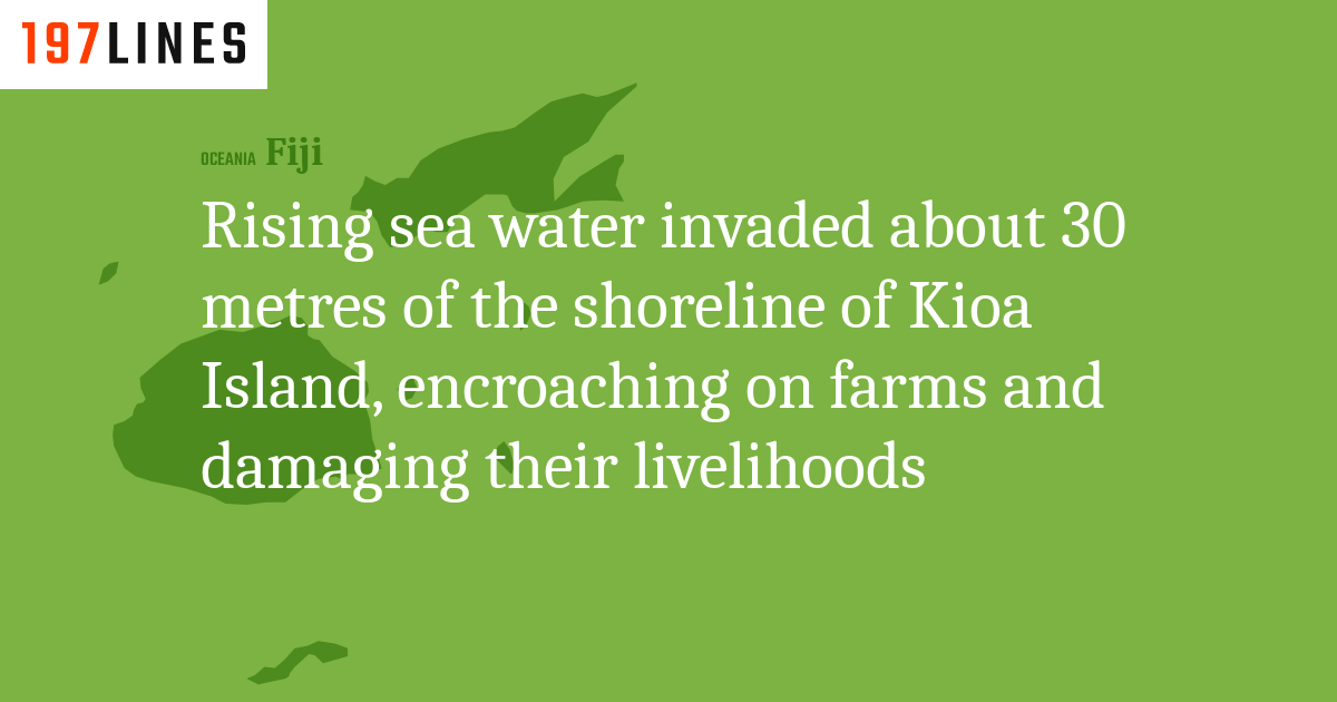 Rising sea water invaded about 30 metres of the shoreline of Kioa ...