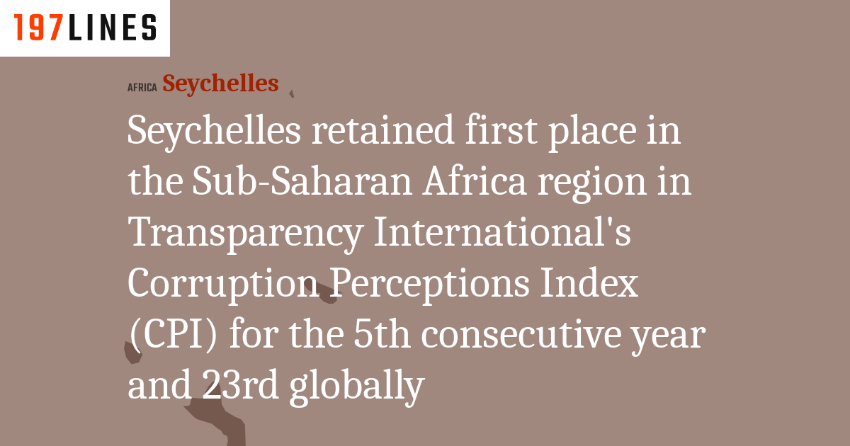 Seychelles retained first place in the Sub-Saharan Africa region in ...