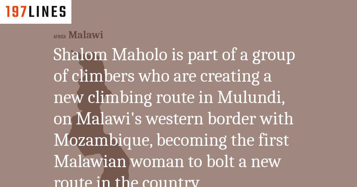 Shalom Maholo is part of a group of climbers who are creating a new ...