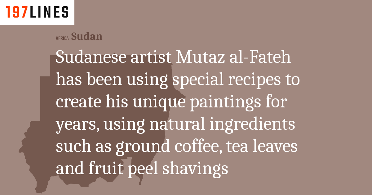 Sudanese artist Mutaz al-Fateh has been using special recipes to create ...
