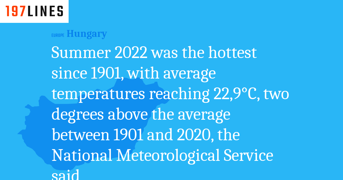 Summer 2022 was the hottest since 1901, with average temperatures ...