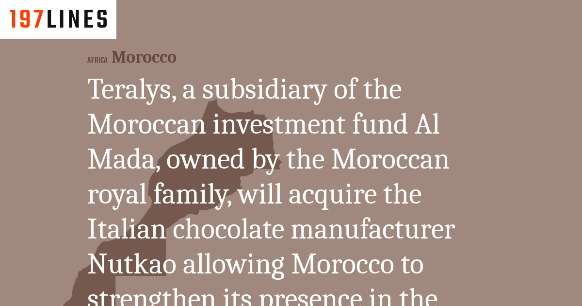 Teralys, a subsidiary of the Moroccan investment fund Al Mada, owned by ...