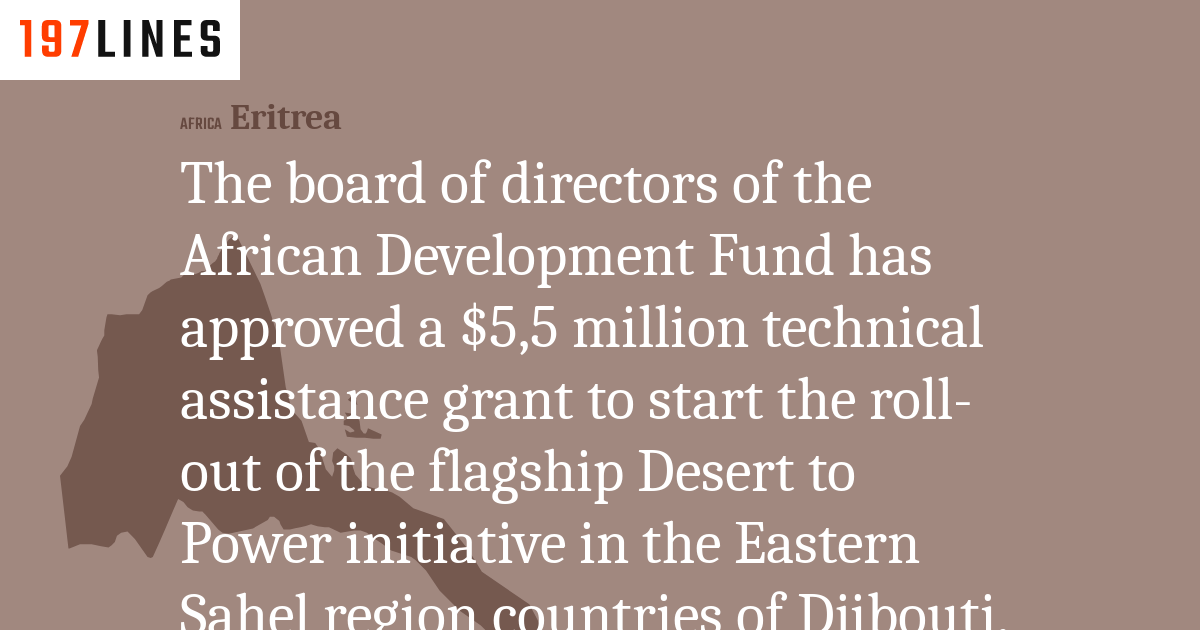 The board of directors of the African Development Fund has approved a ...