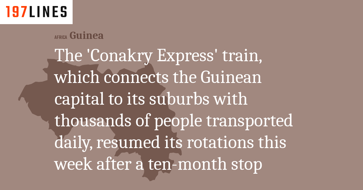 The 'Conakry Express' train, which connects the Guinean capital to its ...