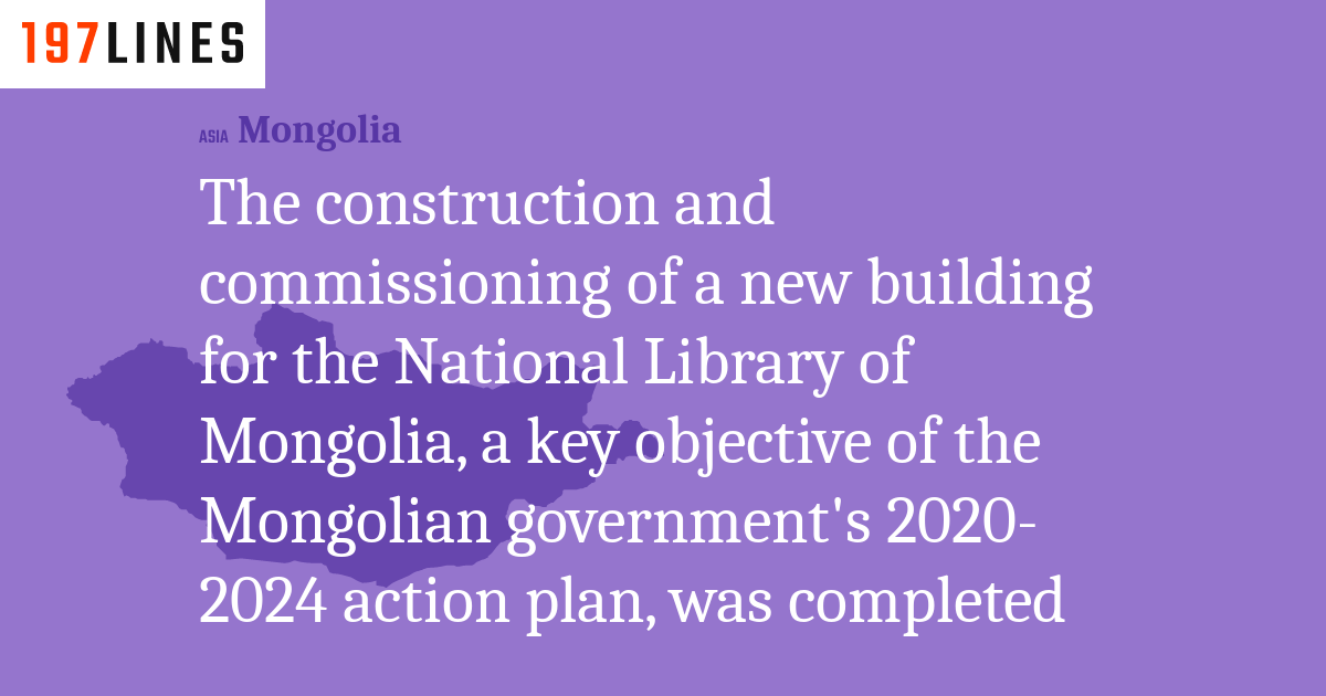 The construction and commissioning of a new building for the National ...