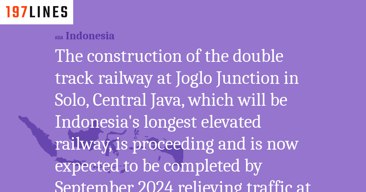 The construction of the double track railway at Joglo Junction in Solo, Central Java, which will ...