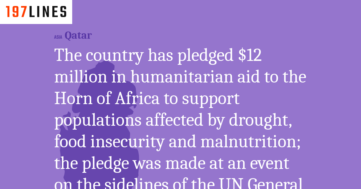 The country has pledged $12 million in humanitarian aid to the Horn of ...