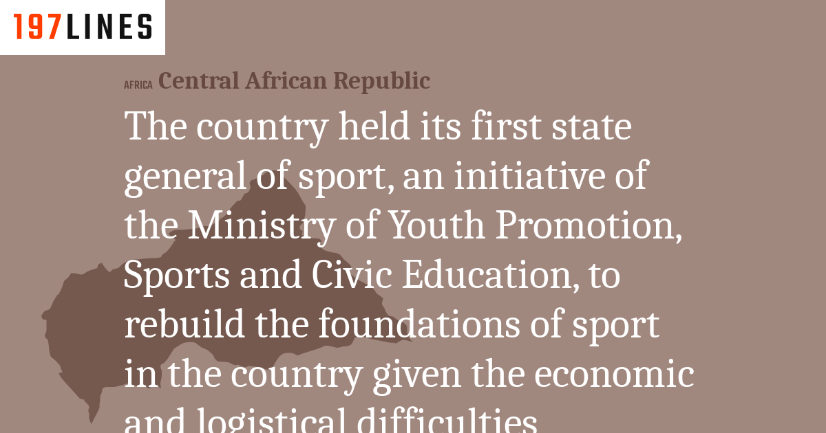 The country held its first state general of sport, an initiative of the ...