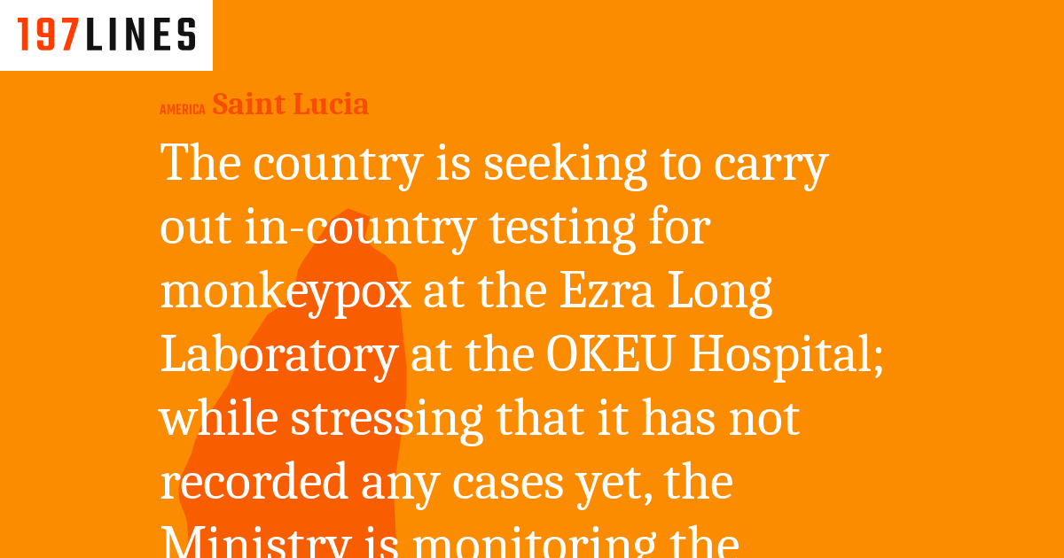 The country is seeking to carry out in-country testing for monkeypox at ...