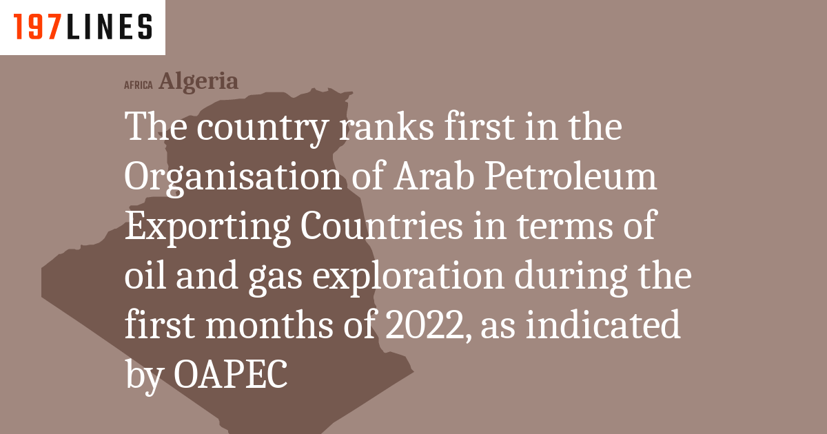 The country ranks first in the Organisation of Arab Petroleum Exporting ...