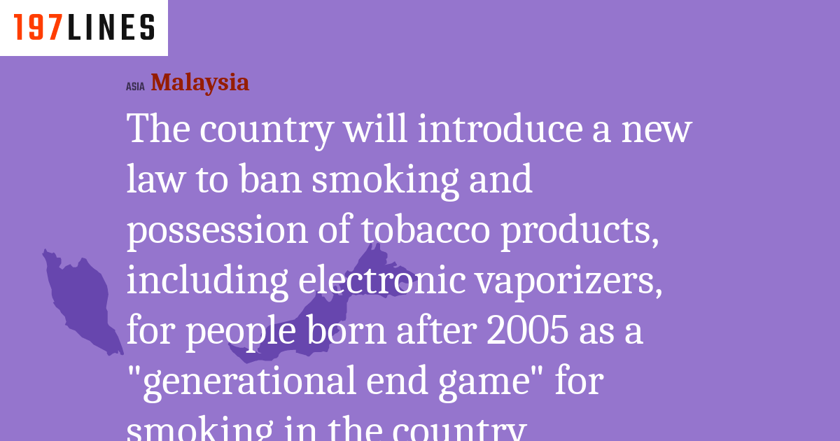 The country will introduce a new law to ban smoking and possession of ...