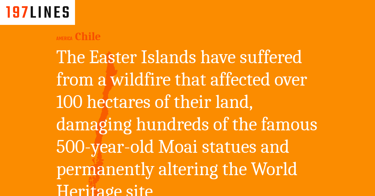 The Easter Islands have suffered from a wildfire that affected over 100 ...