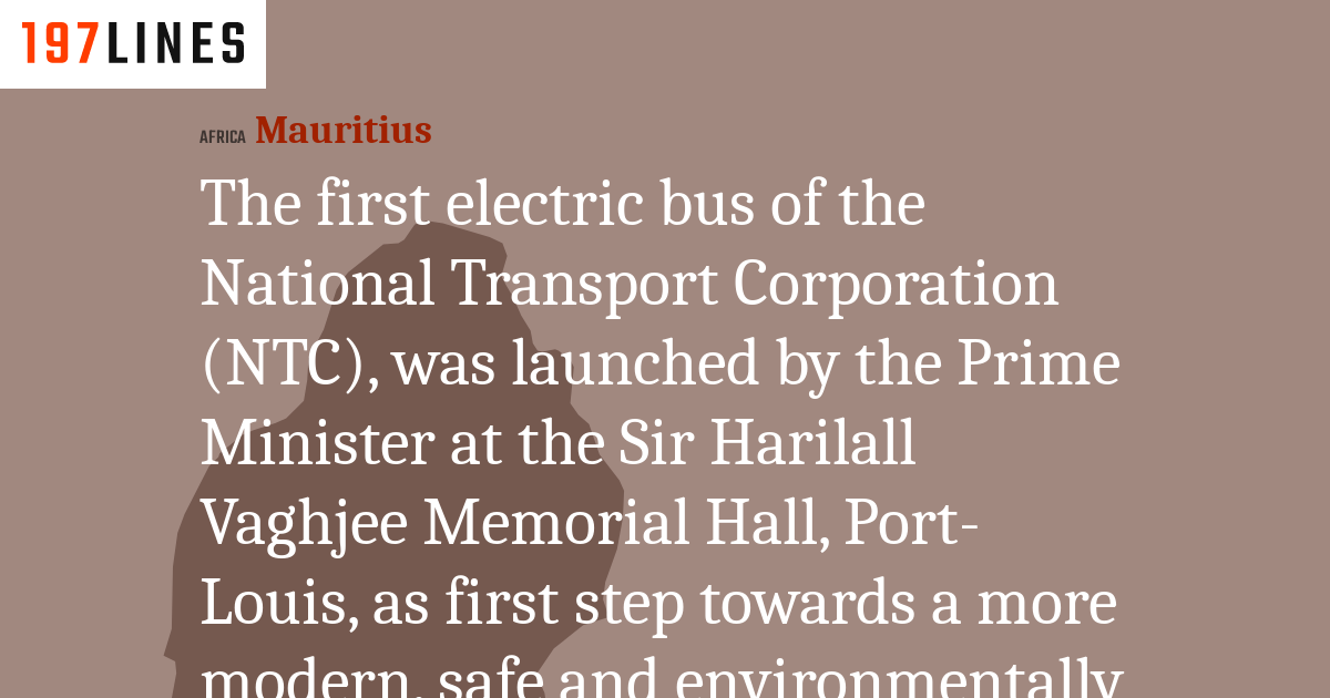 The first electric bus of the National Transport Corporation (NTC), was ...