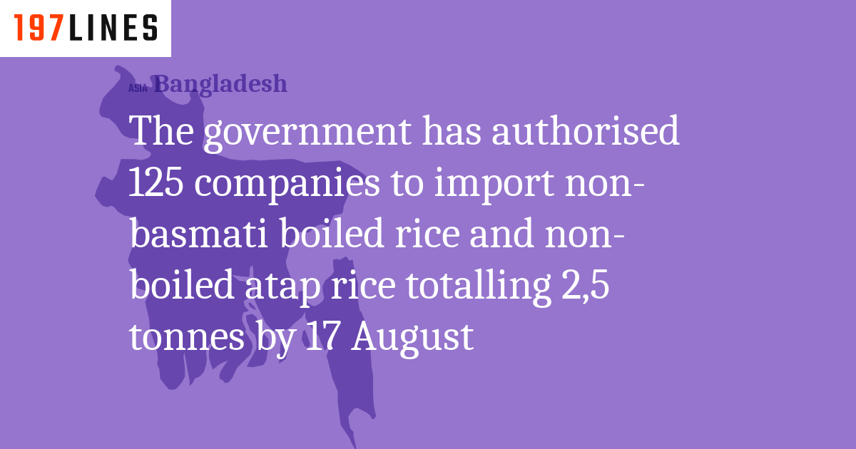 The government has authorised 125 companies to import non-basmati ...
