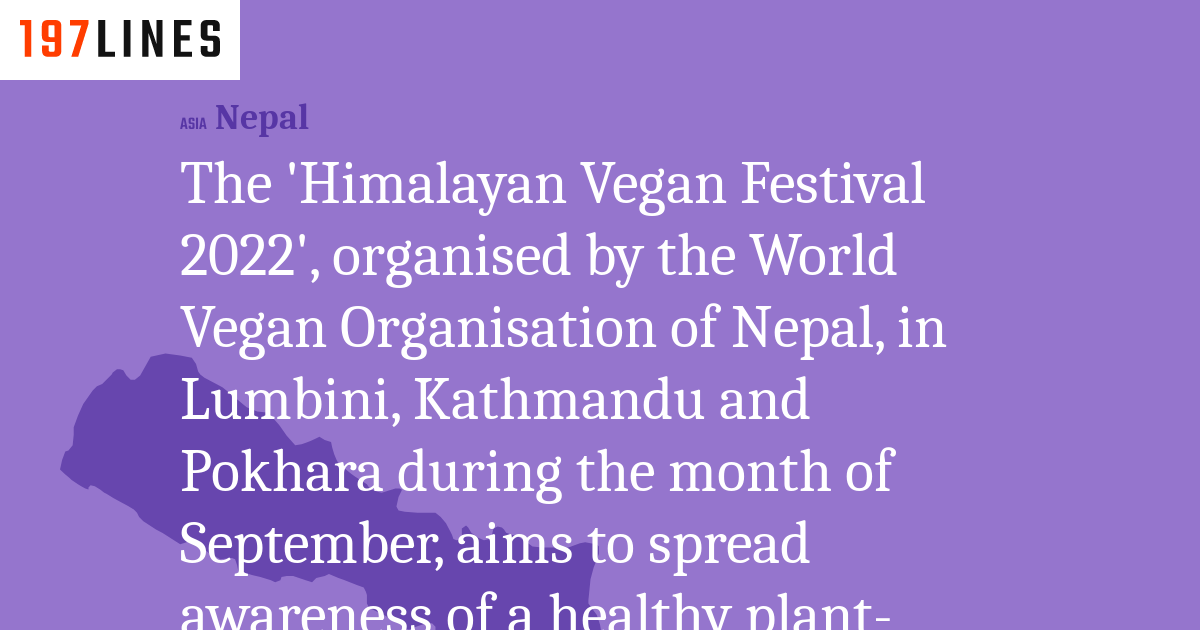 The 'Himalayan Vegan Festival 2022', organised by the World Vegan ...