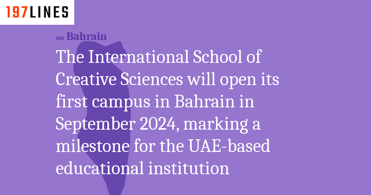 The International School of Creative Sciences will open its first ...