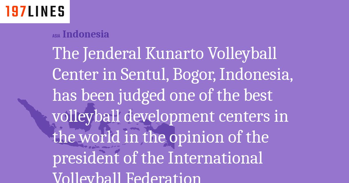 The Jenderal Kunarto Volleyball Center in Sentul, Bogor, Indonesia, has ...