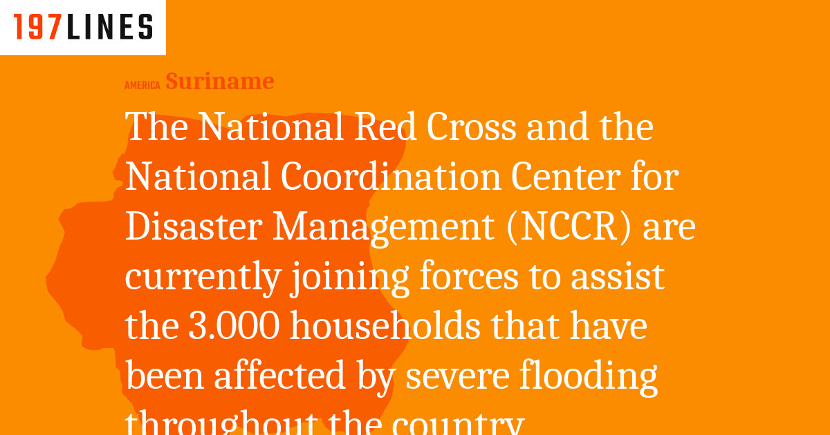 The National Red Cross and the National Coordination Center for ...
