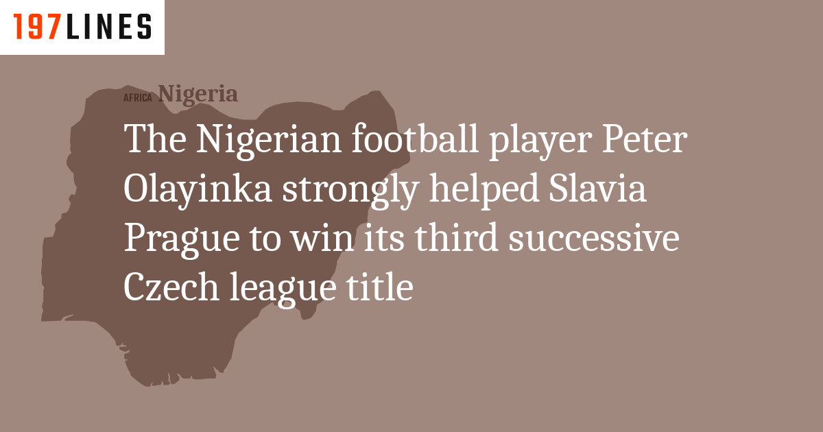 The Nigerian football player Peter Olayinka strongly helped Slavia ...