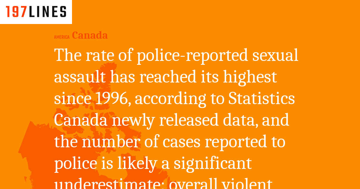 The rate of police-reported sexual assault has reached its highest ...