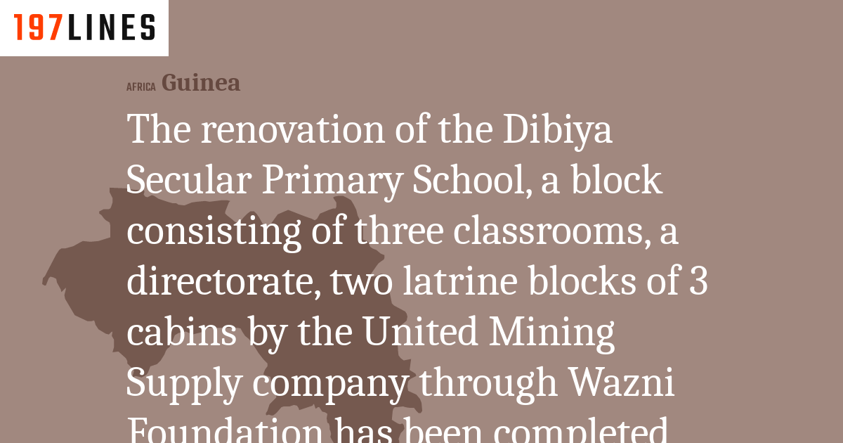 The renovation of the Dibiya Secular Primary School, a block consisting ...