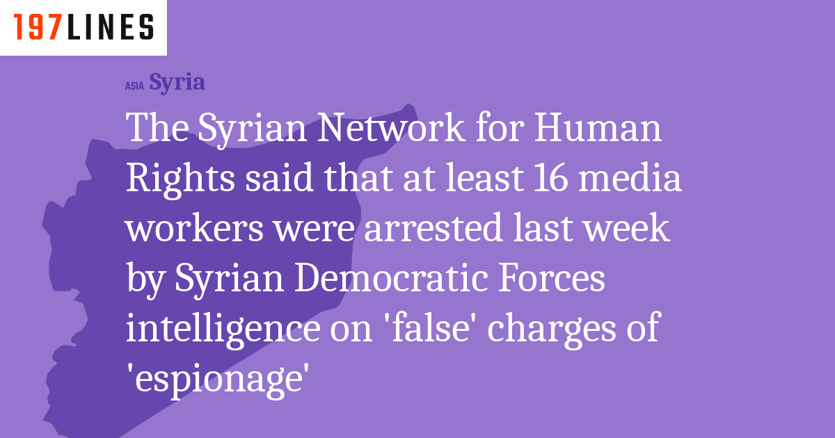 The Syrian Network for Human Rights said that at least 16 media workers ...